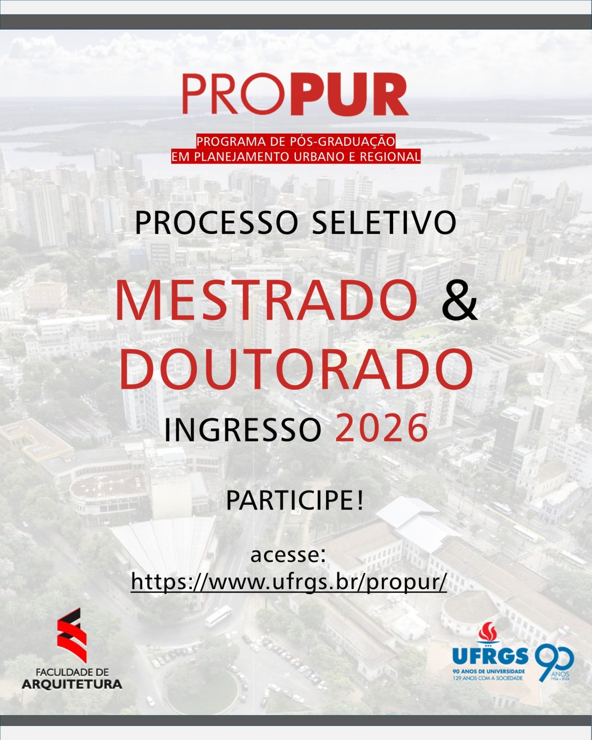 Seleção para mestrado e doutorado em Planejamento Urbano e Regional do ...